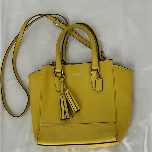 Coach | Bags | Vintage Coach Yellow Leather Shoulder Bag With Tassels ...